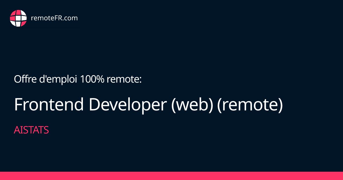 Frontend Developer (web) (remote) - AIstats