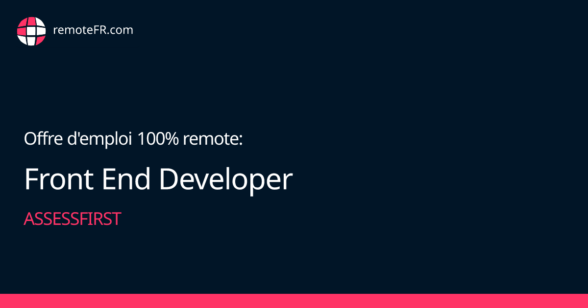 Front End Developer - AssessFirst