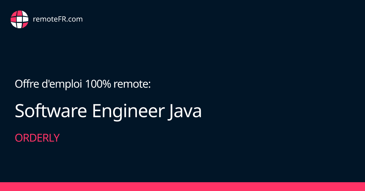 Software Engineer Java - Orderly