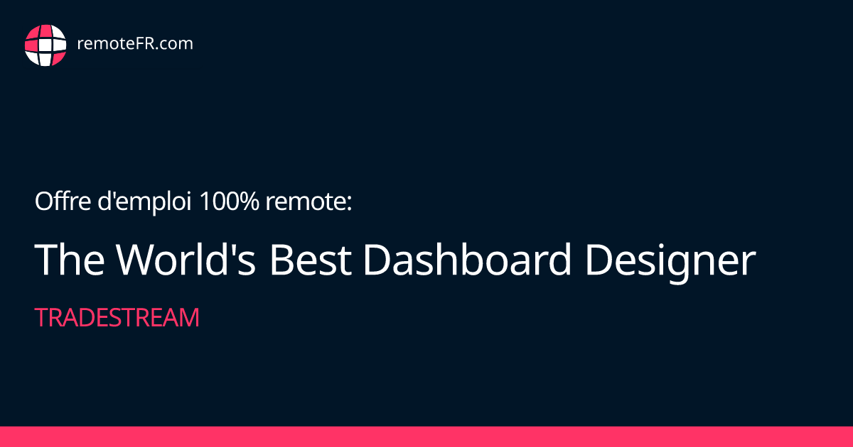 The World's Best Dashboard Designer - TradeStream