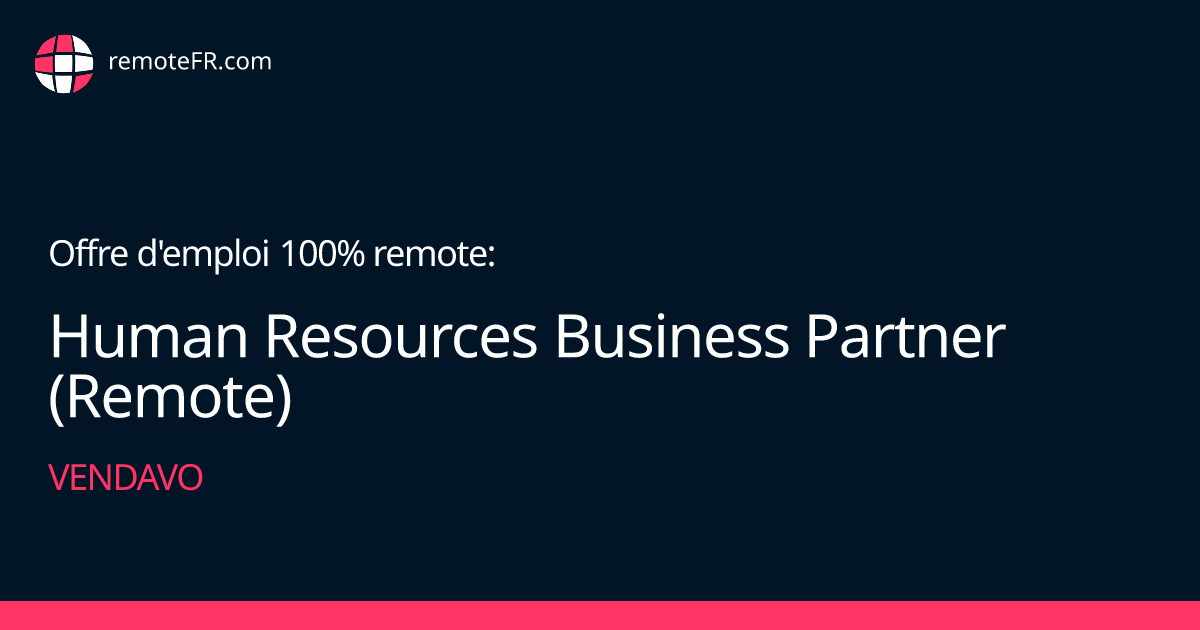 Human Resources Business Partner (Remote) - Vendavo