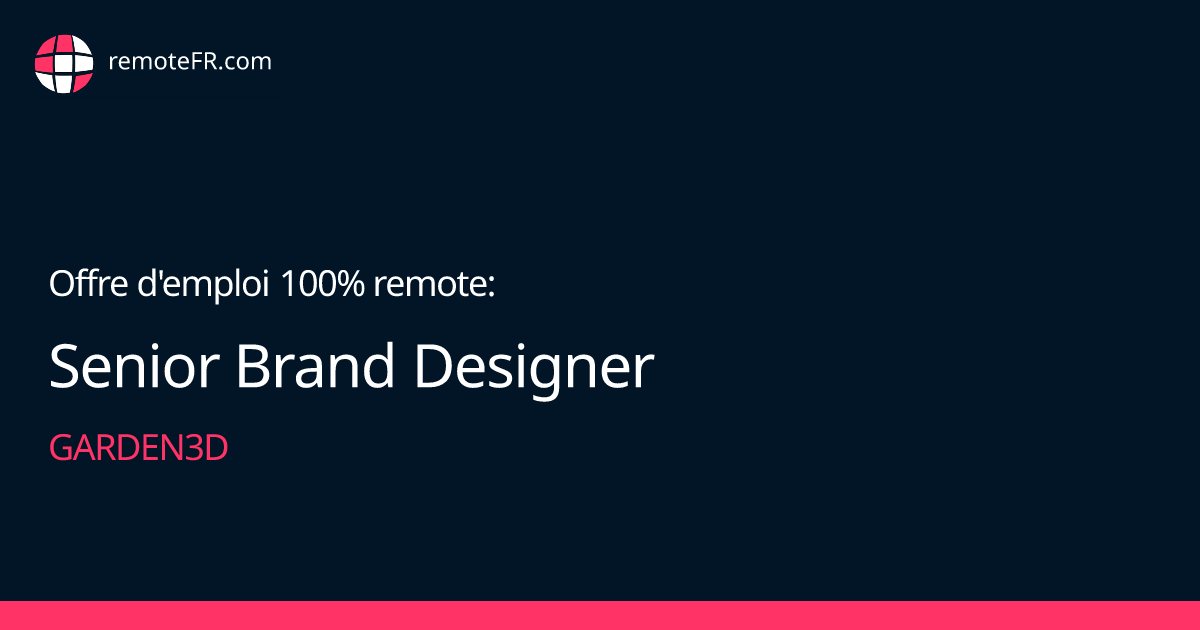 Senior Brand Designer - garden3d